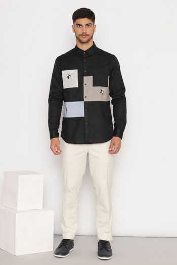Buy Lacquer Embassy Grey Threadneedle Cotton Satin Shirt Online | Aza ...