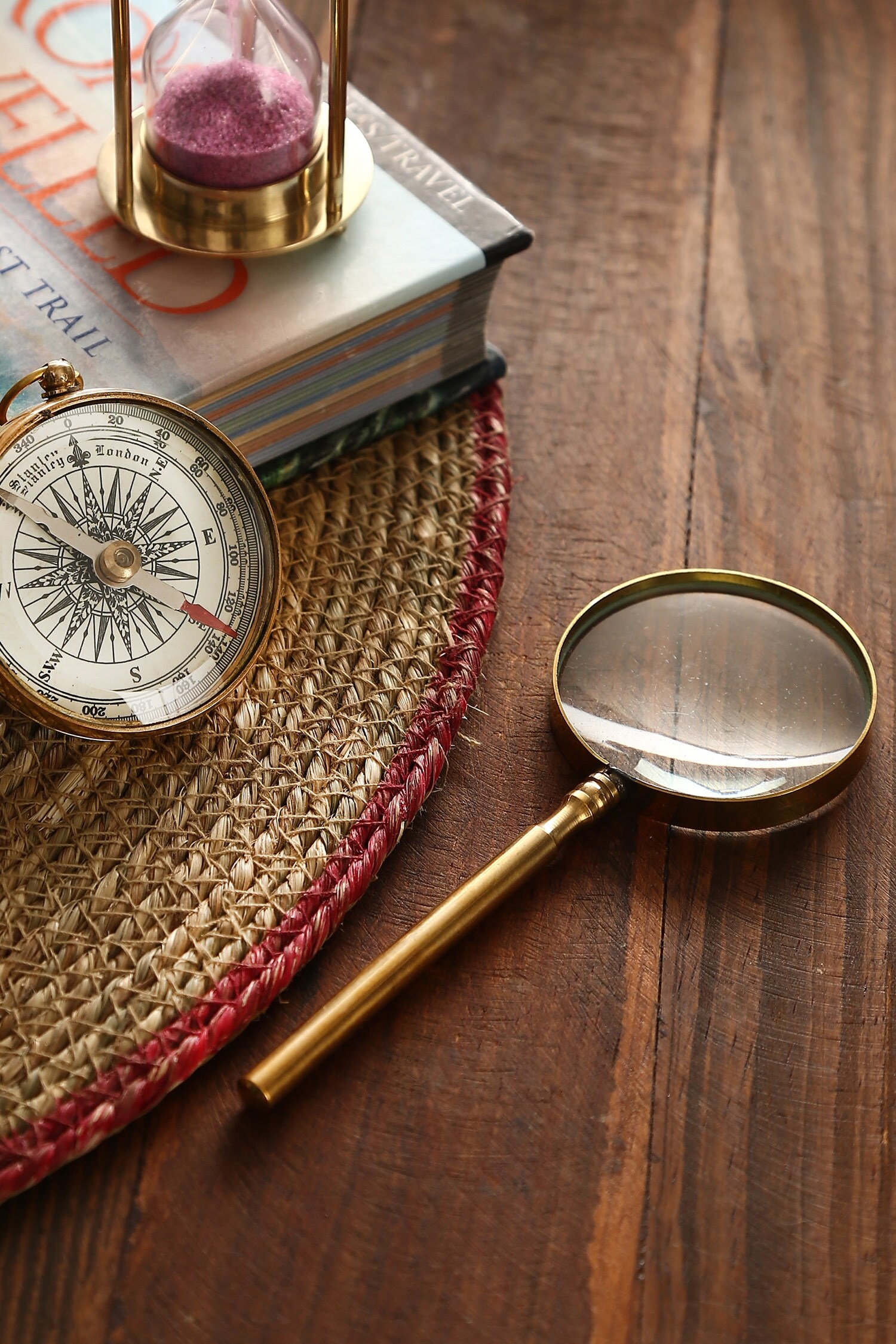 Buy Amoli Concepts Brass Magnifying Glass And Compass Gift Set - Set Of ...