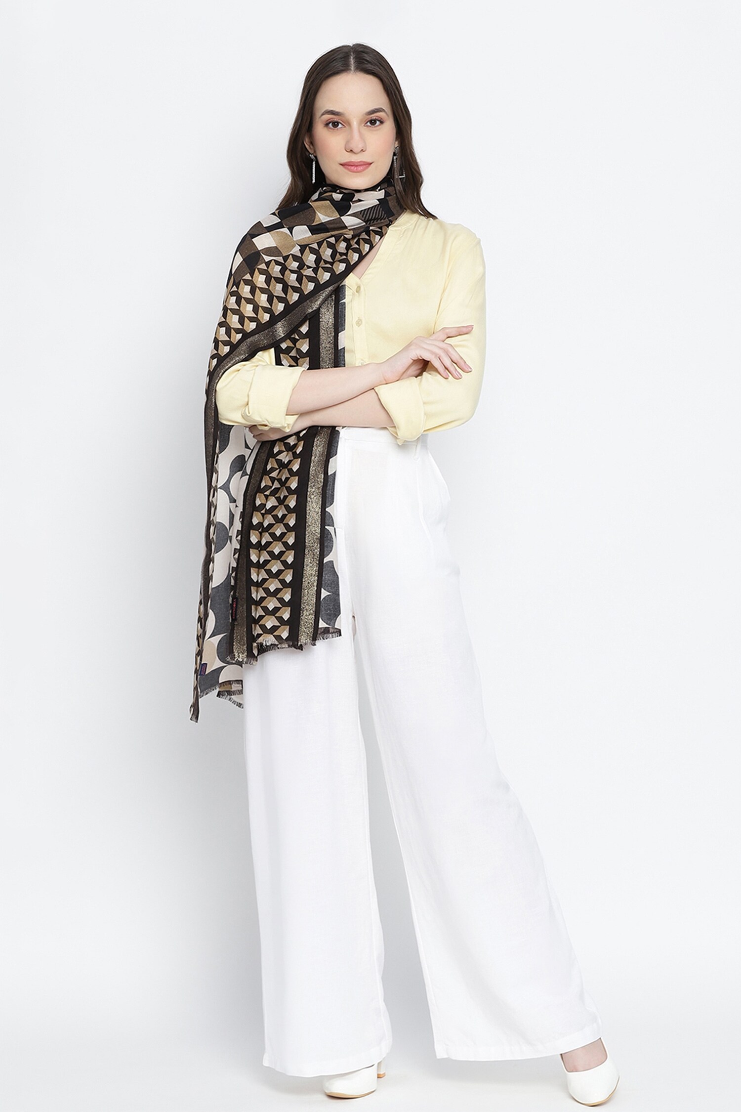 Buy Shingora Hexagon Print Stole Online | Aza Fashions