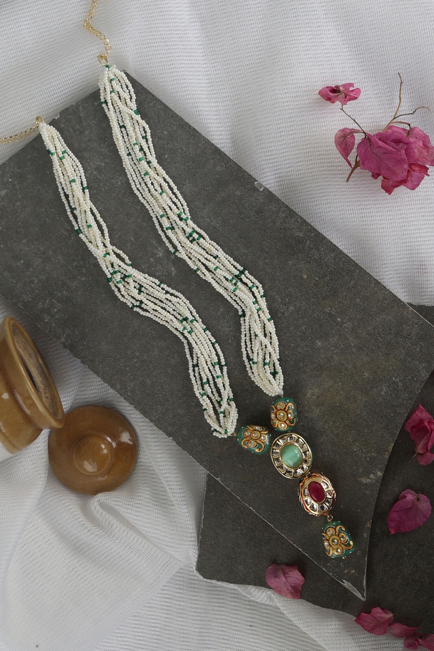 Buy Phiroza Cheryle Long Pendant Necklace Online | Aza Fashions