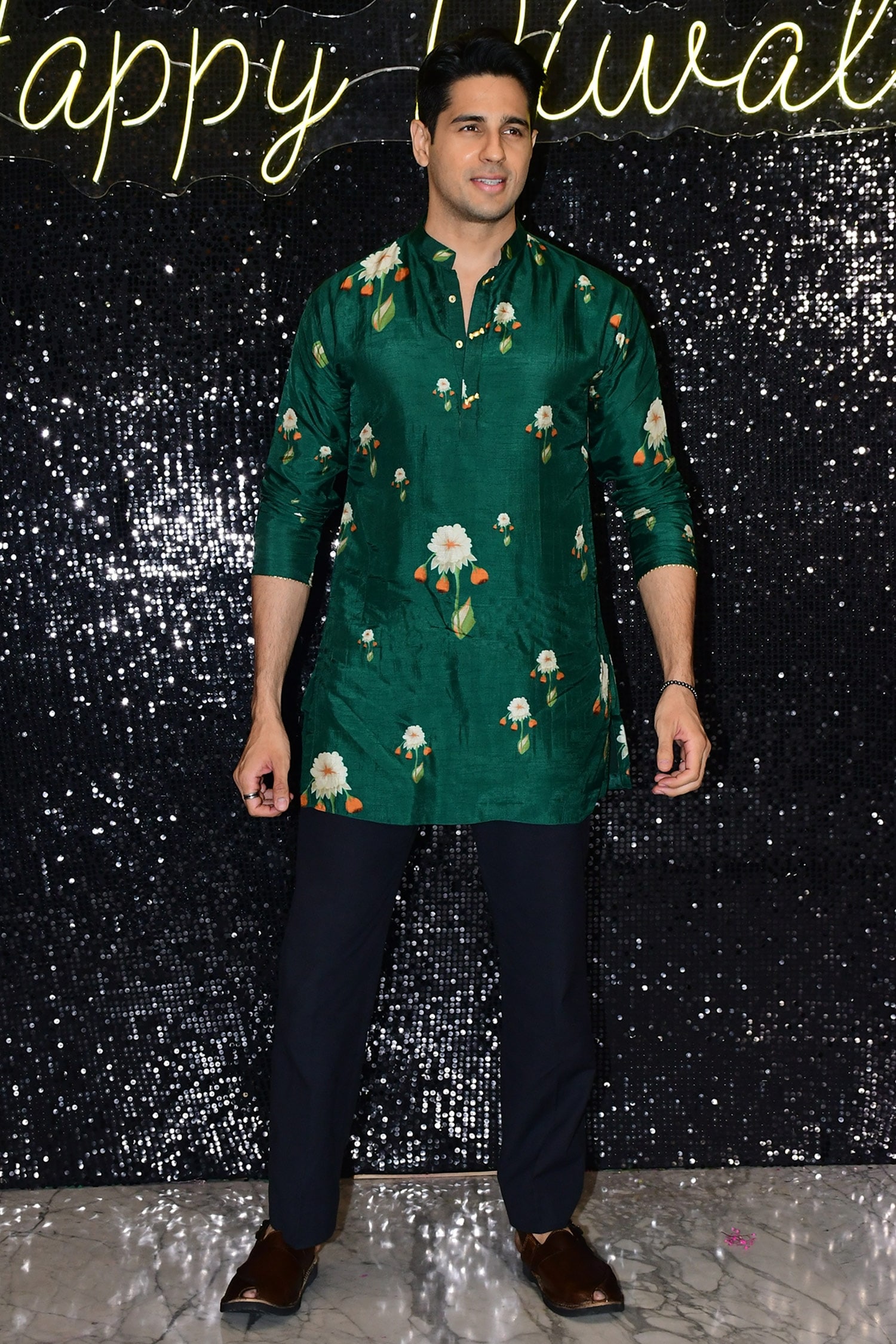 Buy Green Raw Silk Printed Buttercup Kurta For Men by Masaba Online at ...