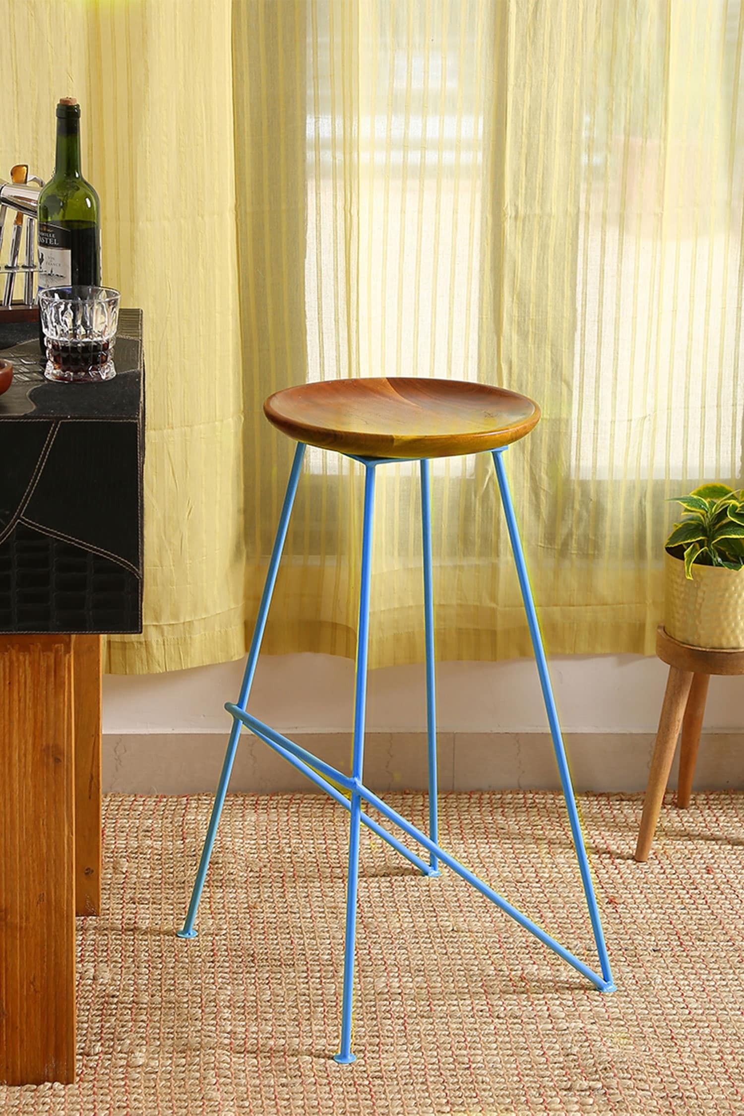 Buy Amoli Concepts Wooden Circular Shape Bar Stool Online | Aza Fashions