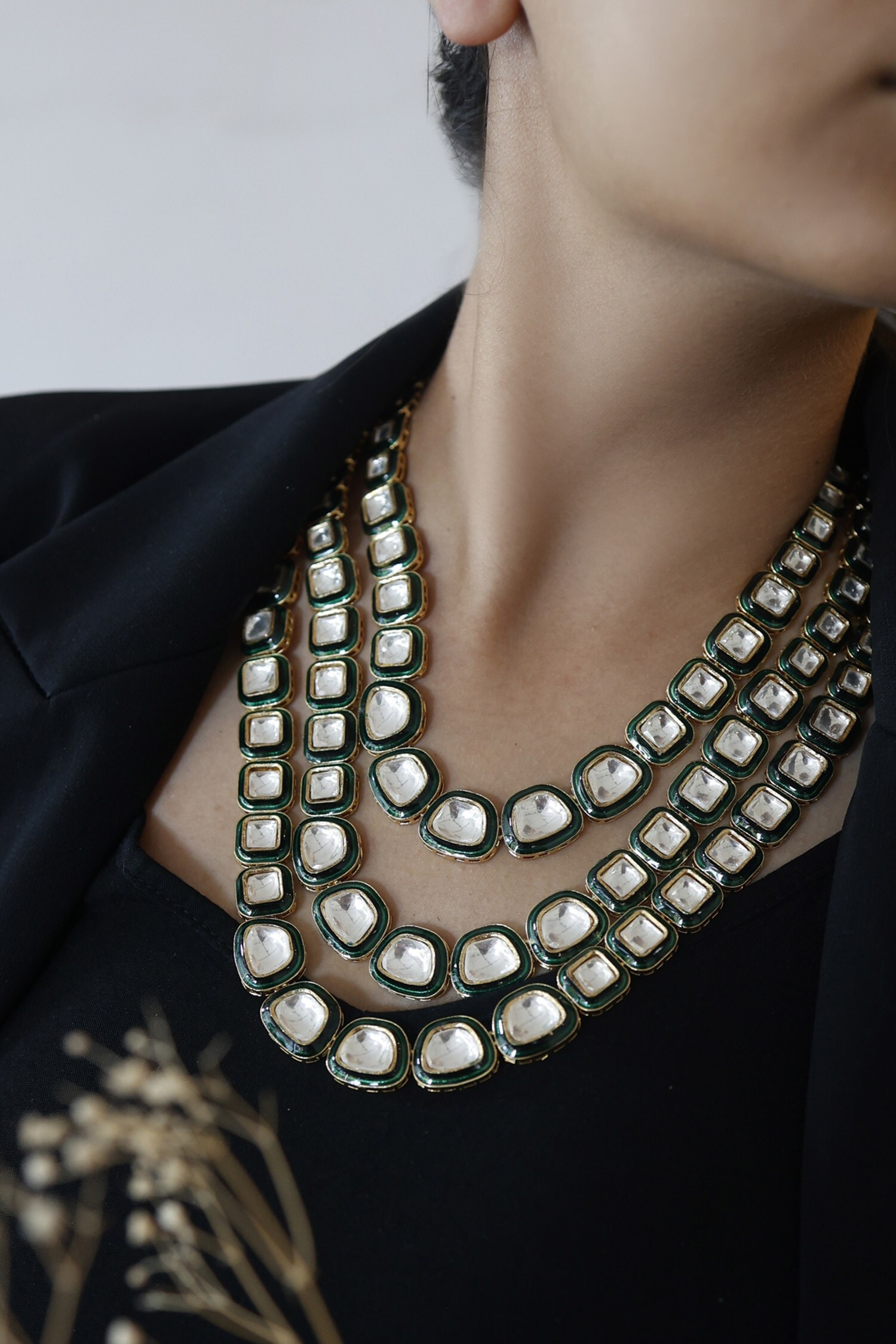 Buy Phiroza Rivaz Polki Contemporary Necklace Online | Aza Fashions