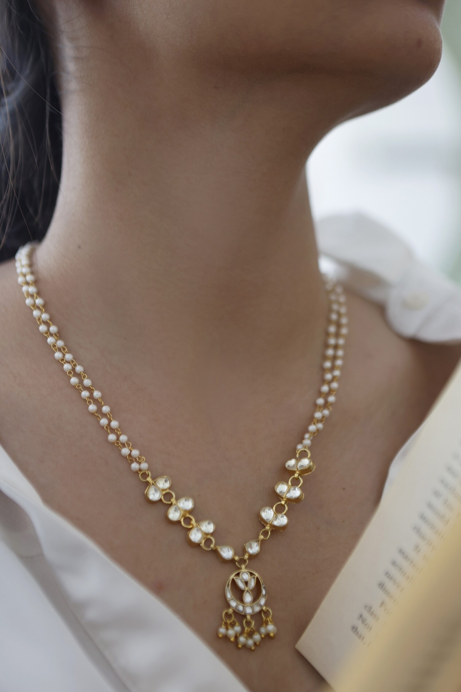 Buy Phiroza Devila Kundan Pearl Pendant Necklace Online | Aza Fashions