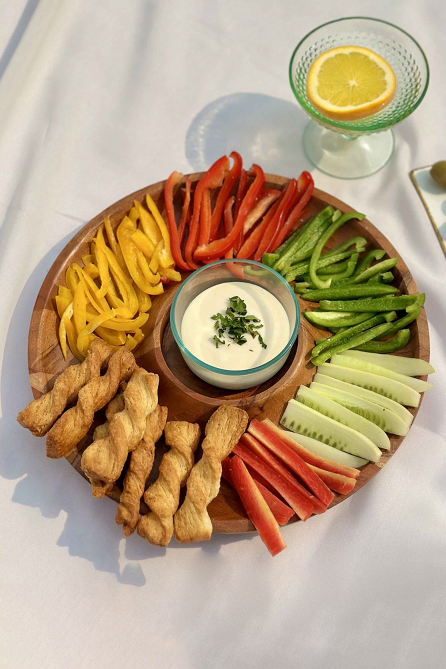 Buy Mason Home Vienna Acacia Chip And Dip Platter Online | Aza Fashions