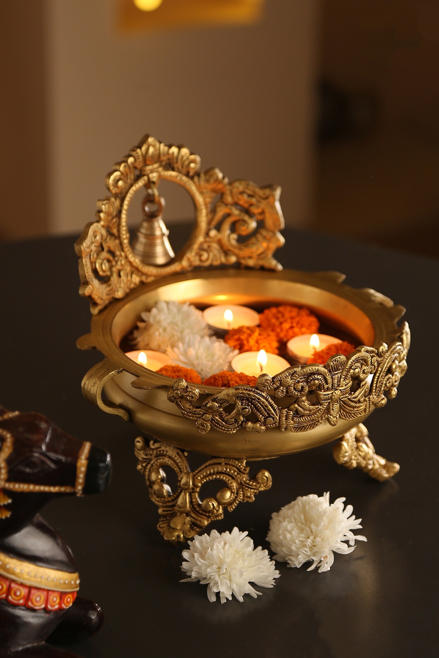 Buy Amoli Concepts Bell Design Urli Online | Aza Fashions