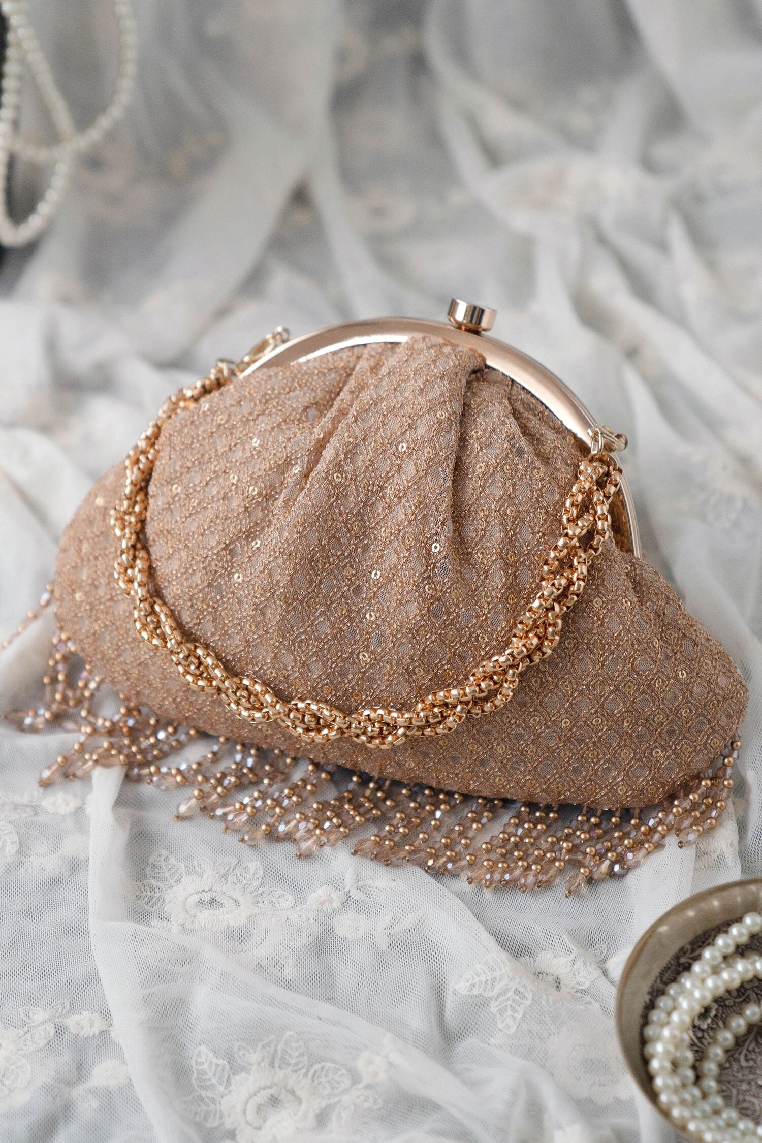 Buy Gold Embroidery Oro Vintage Thread Purse by Amyra Online at Aza ...