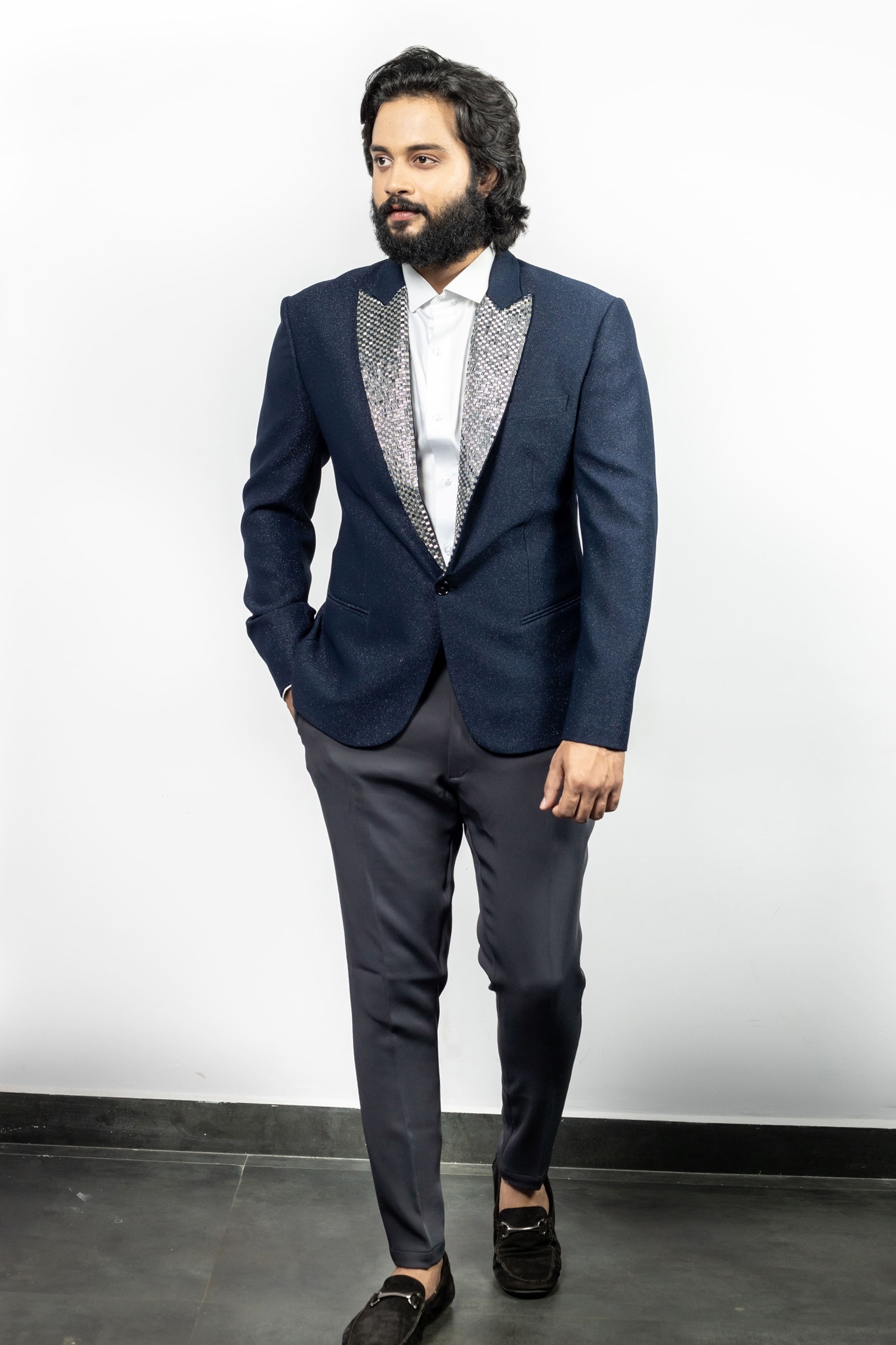 Buy Blue Shimmer Fabric Blaze For Men by Hilo Design Online at Aza ...