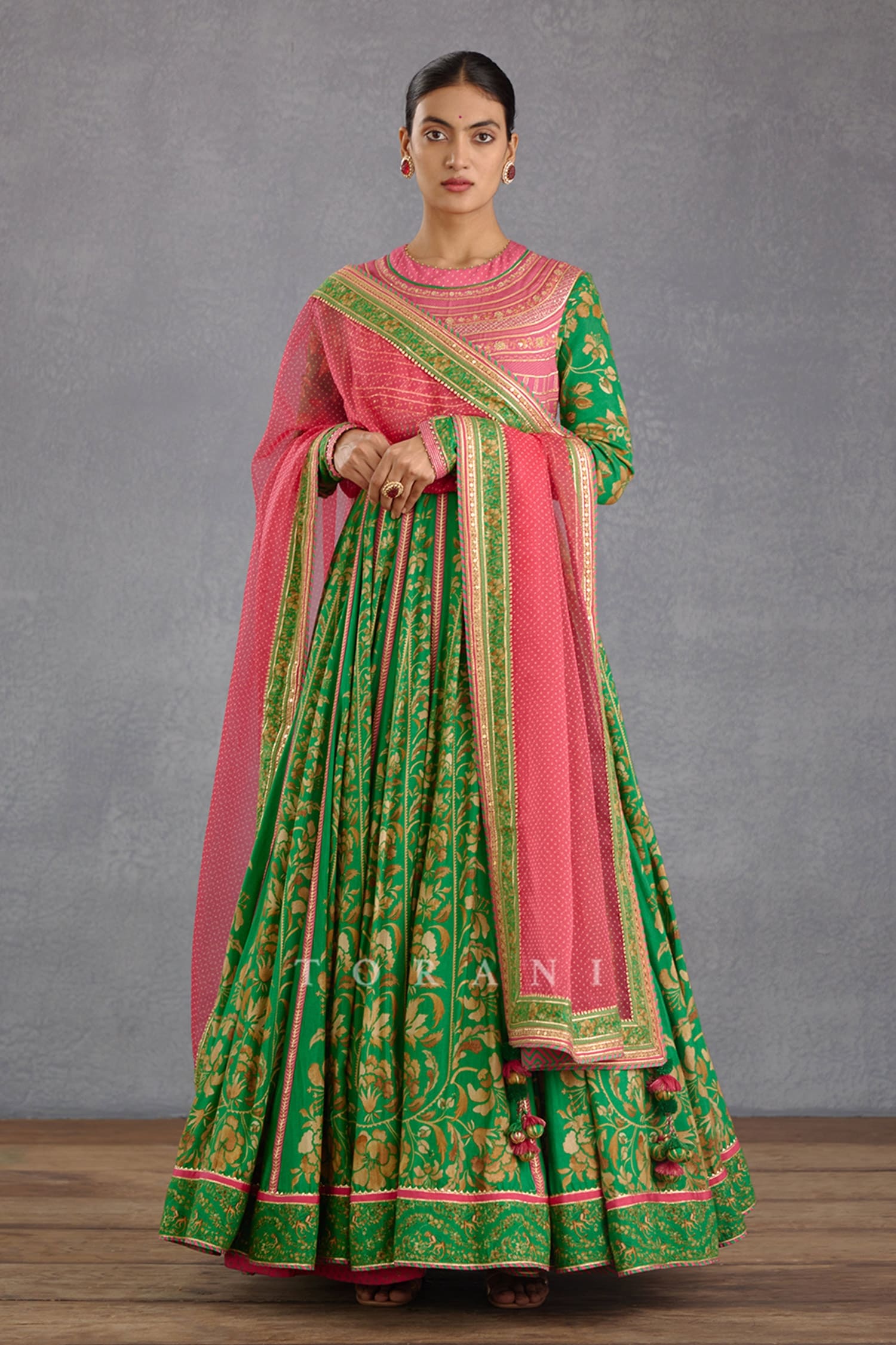 Buy Torani Green Rang Naaz Shehnaaz Anarkali With Dupatta Online | Aza ...