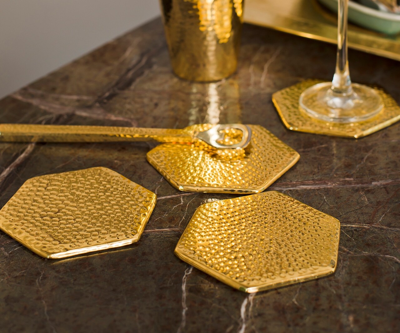 Buy Elm & Oak Florence Coasters Set Of 4 Online | Aza Fashions