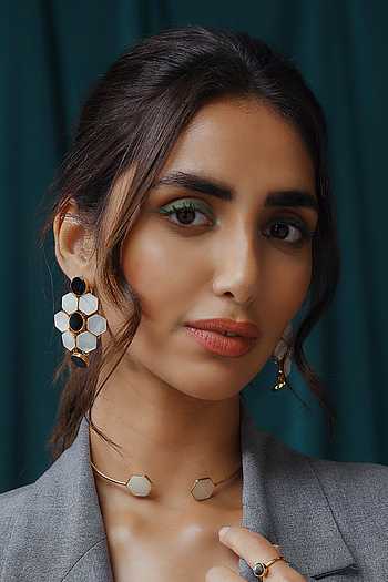 Buy Varnika Arora Inara Diamond Shaped Earrings Online | Aza Fashions