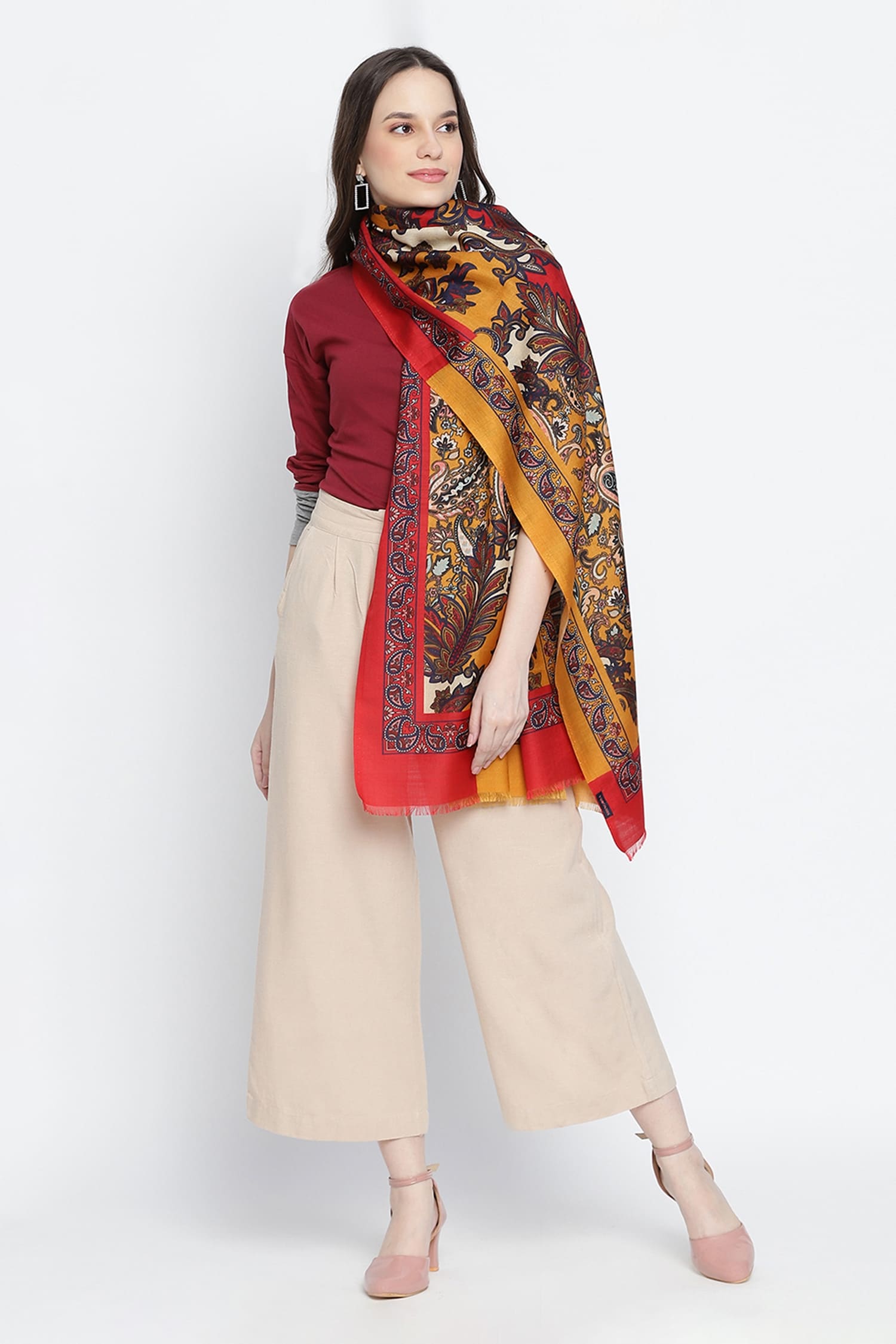 Buy Shingora Floral Print Stole Online | Aza Fashions