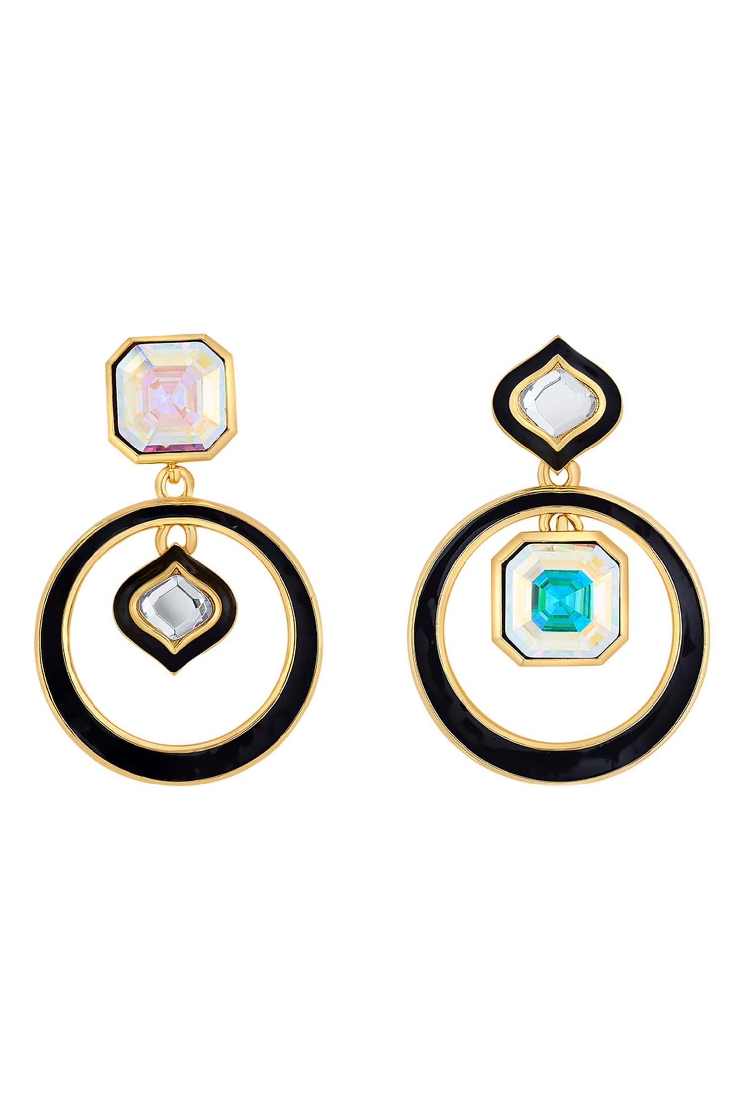 Buy Isharya Meher Enamel Mirror Danglers And Drops Online | Aza Fashions