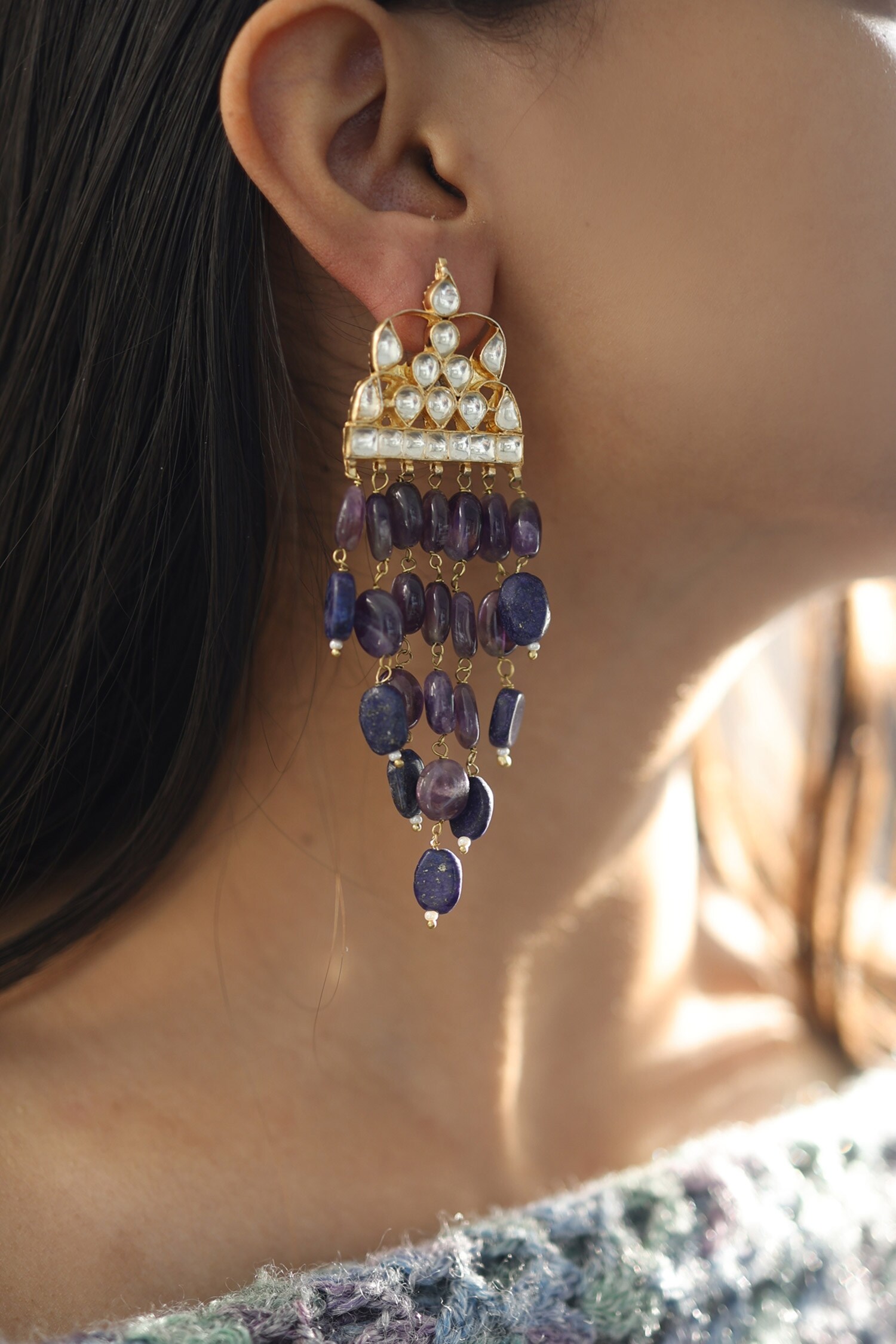 Buy Phiroza Harper Kundan Dangler Earrings Online | Aza Fashions