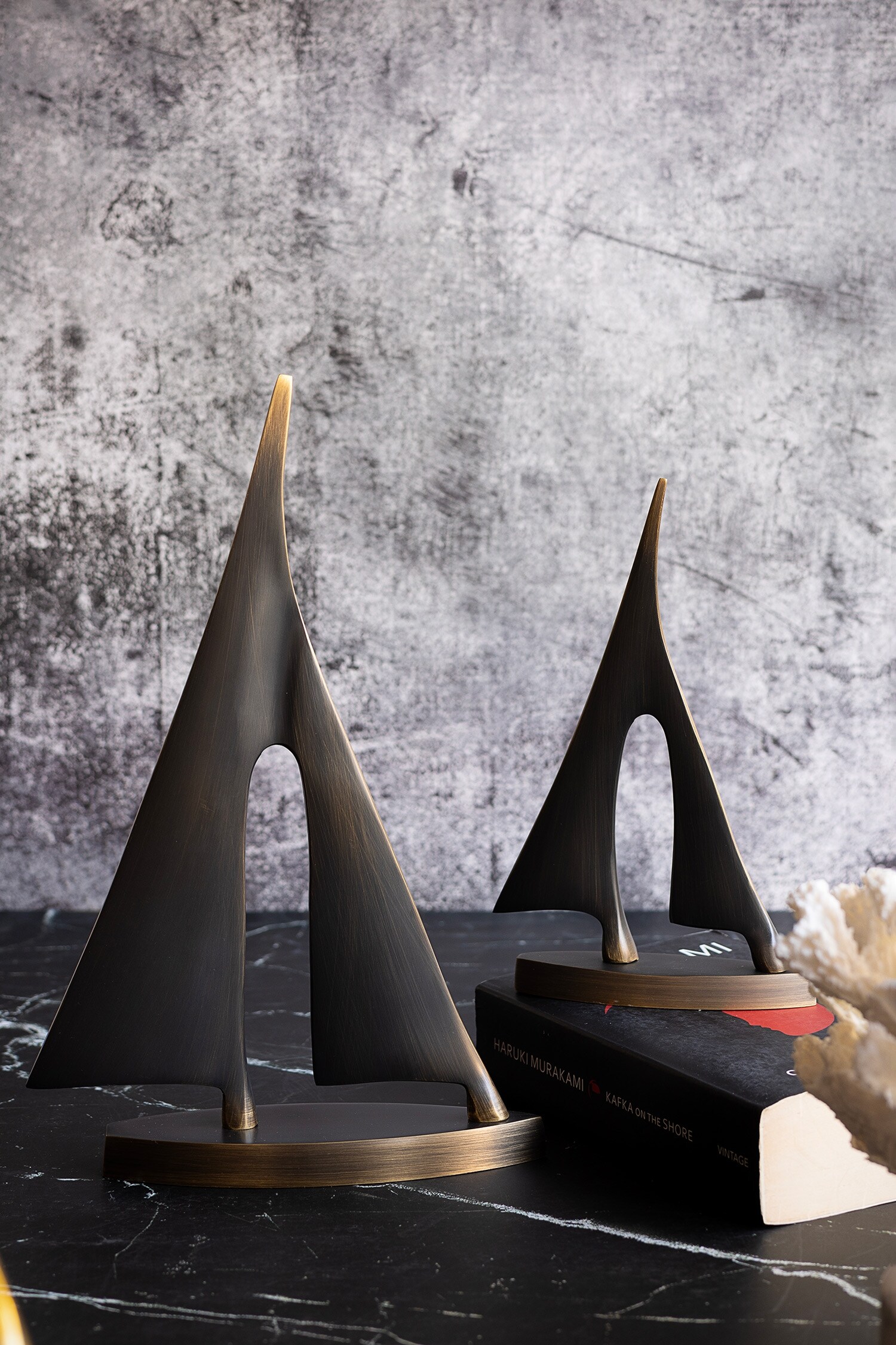 Buy H2H Sailboat Graphite Table Decor - Set Of 2 Online | Aza Fashions