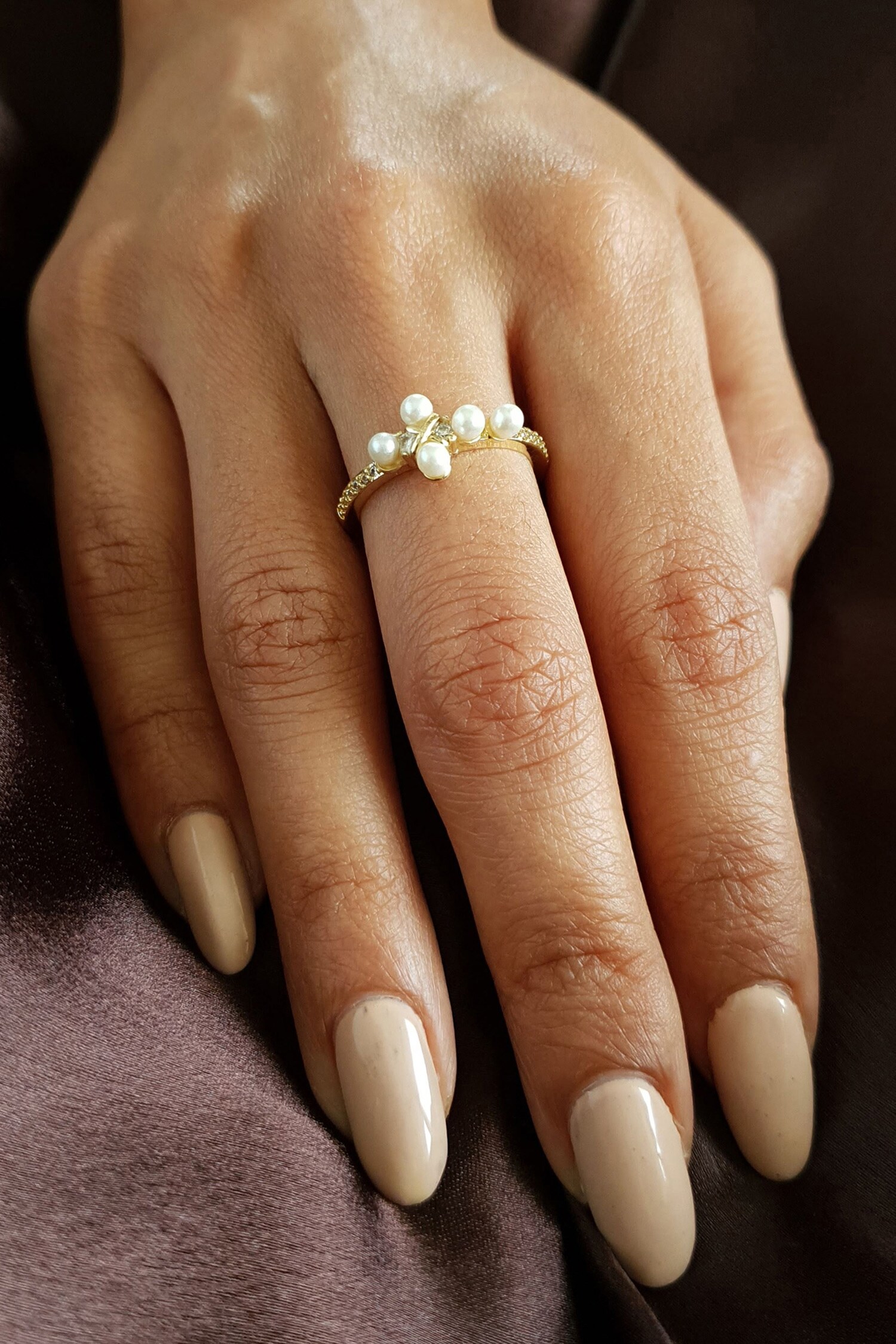 Buy The Jewel Factor Embellished Cynthia Cross Ring Online | Aza Fashions