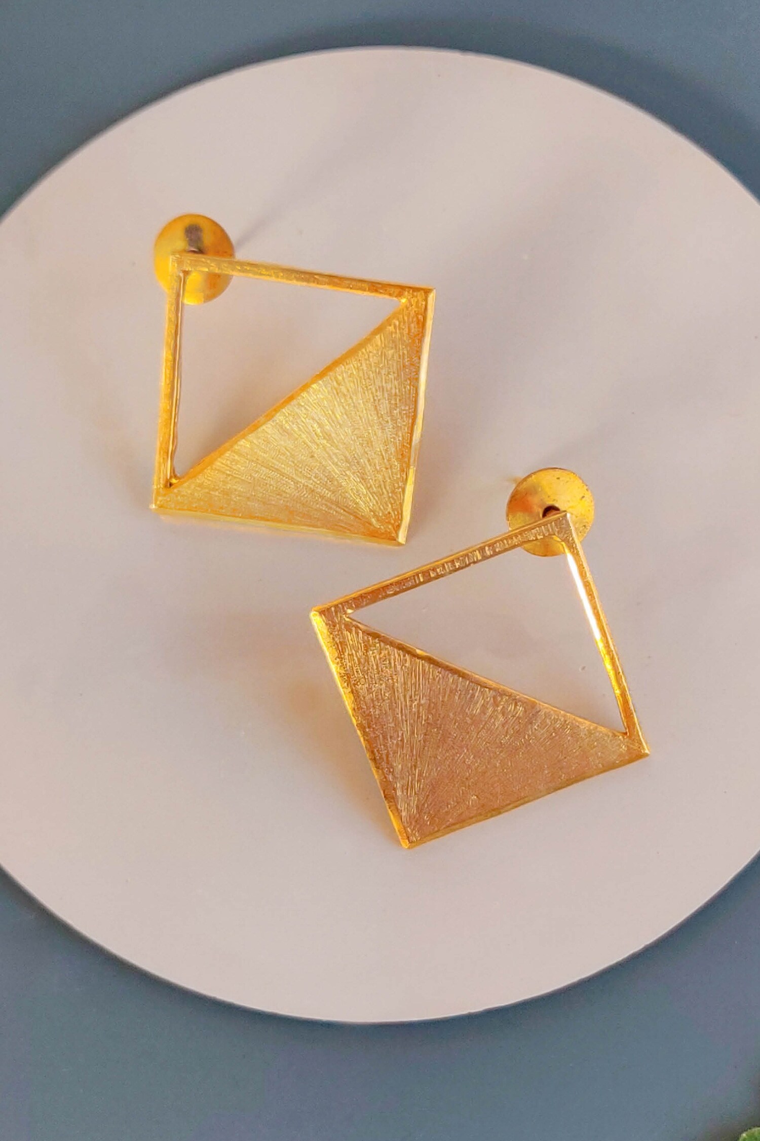 Buy Aaree Accessories Handcrafted Diamond Block Earrings Online | Aza ...