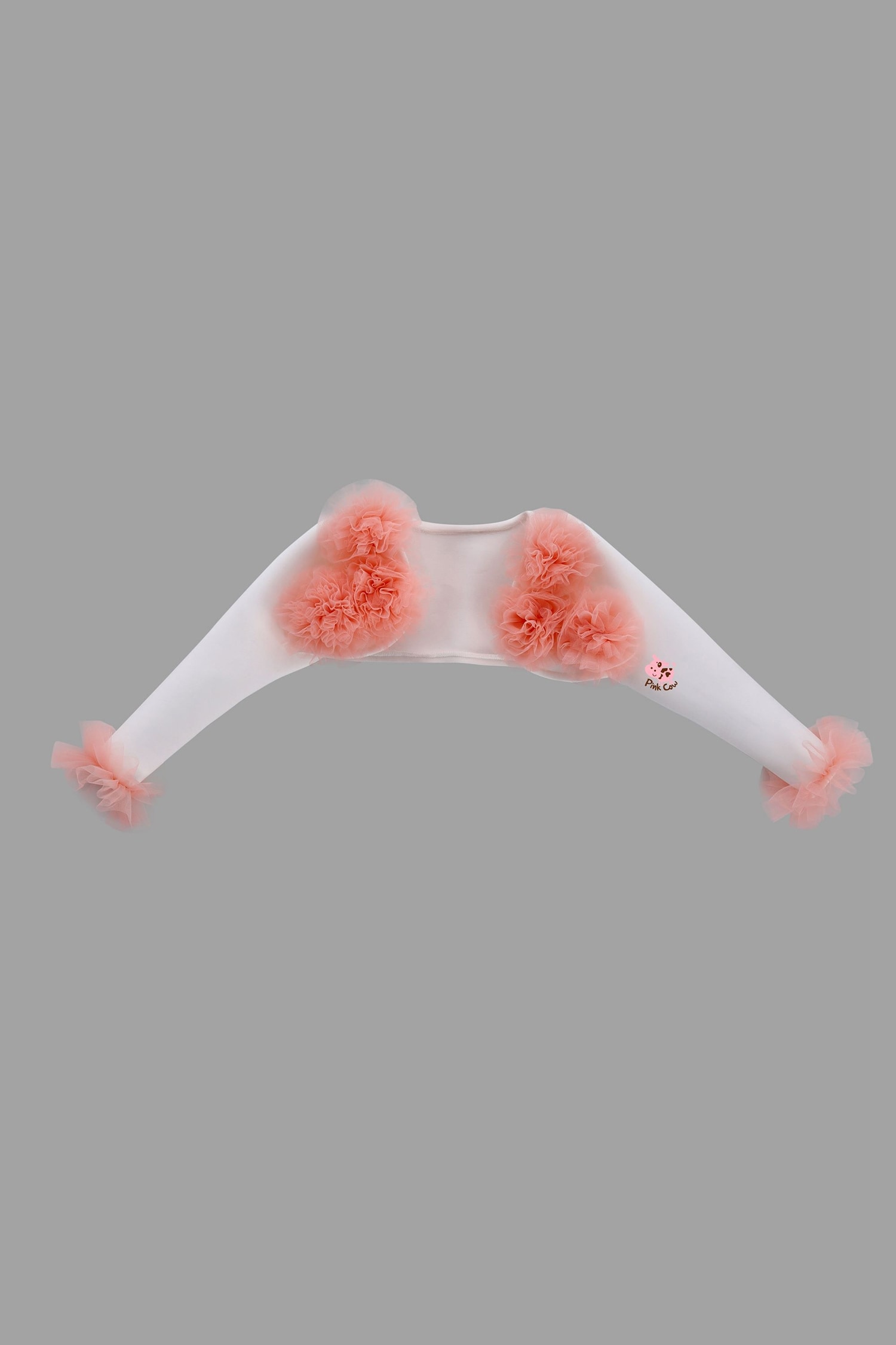 Buy White Scuba Embellishment Frilled Cuff Detailing Floral Shrug For ...