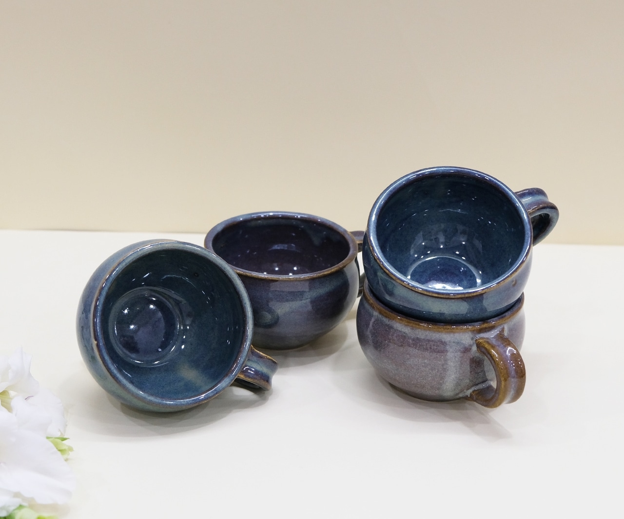 Buy Design Gaatha Round Shaped Coffee Mug - Set Of 4 Online | Aza Fashions