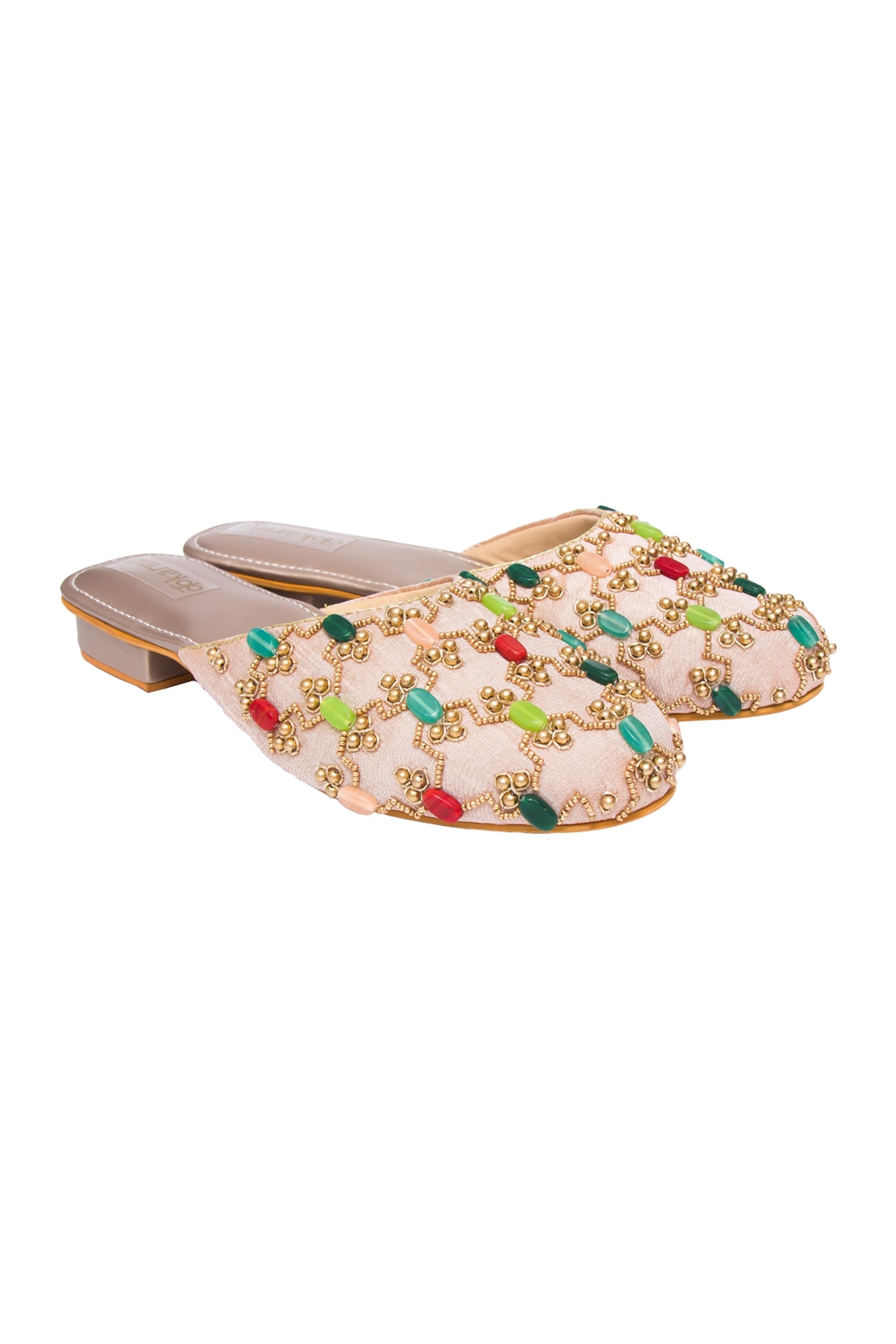 Buy Multi Color Embroidered Mahi Mules by Kkarma Online at Aza Fashions.