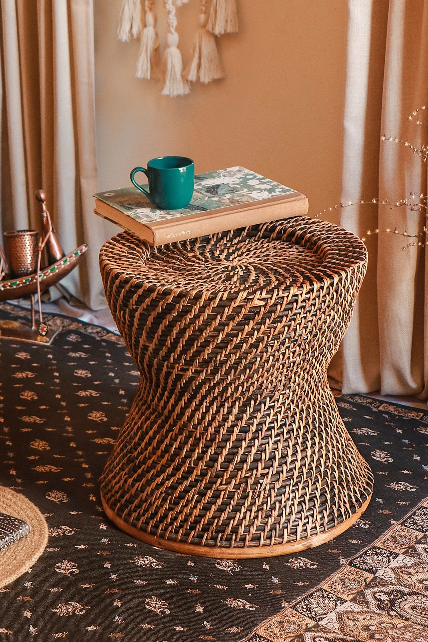 Buy The Artsy Barrel Boho Handcrafted Cane Murah Online | Aza Fashions