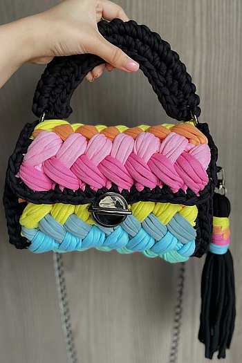 Buy BIJIT Rainbow Braided Texture Sling Bag Online | Aza Fashions