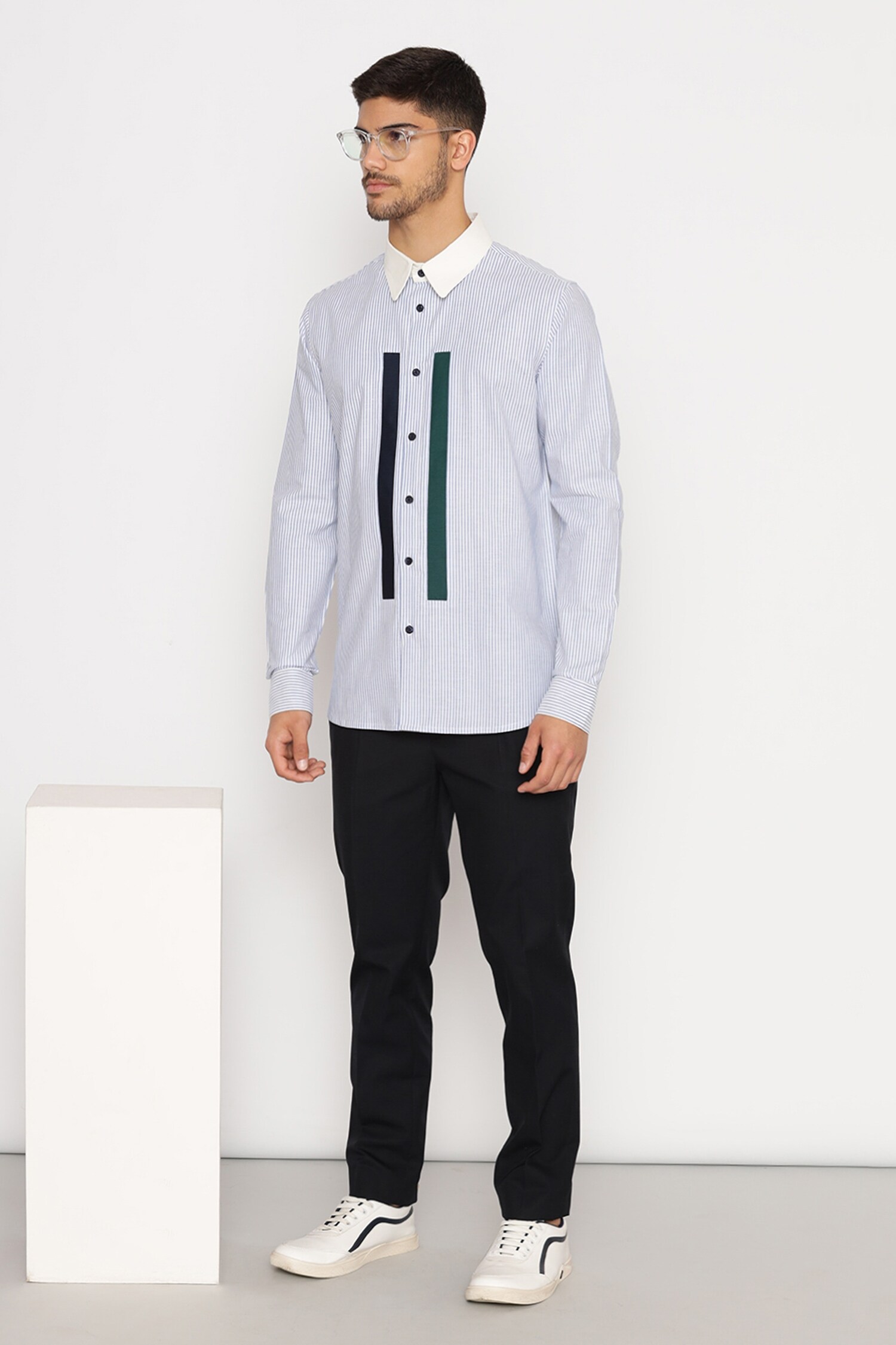 Buy Blue 100% Cotton Printed Striped Lovat Shirt For Men by Lacquer ...