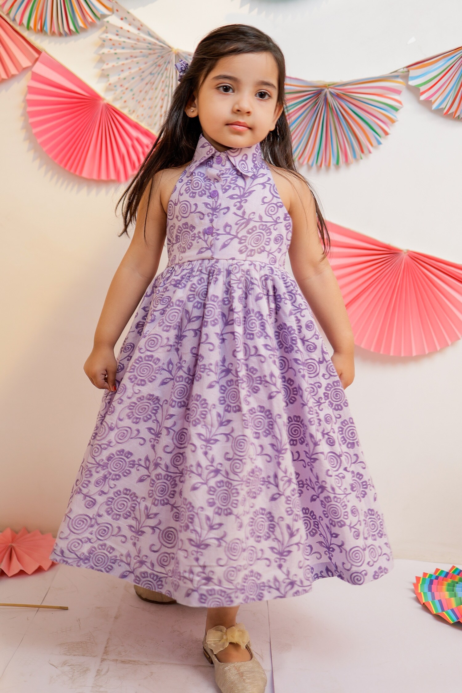 Buy Tiny Colour Clothing Purple Twinkle Printed Frock For Girls Online ...