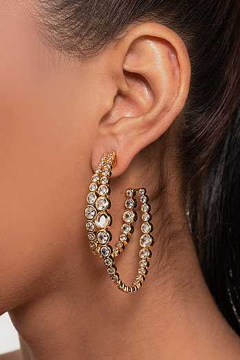 Buy Isharya Double Hoop Earring Online | Aza Fashions
