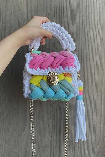 Buy BIJIT Rainbow Cotton Yarn Sling Bag Online | Aza Fashions