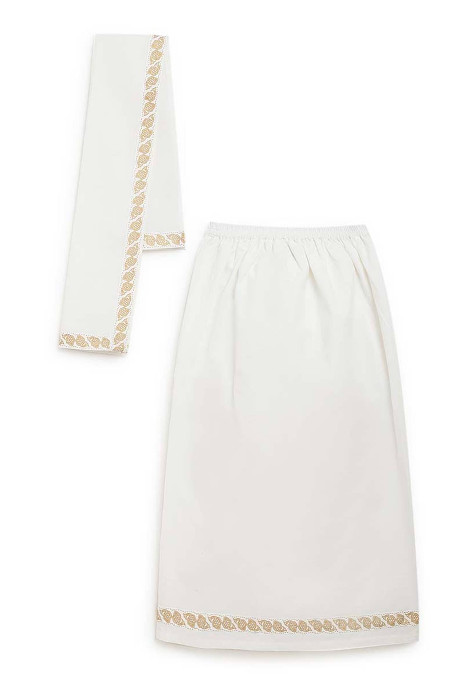 Buy White 100% Cotton Fish Mundu Dhoti And Angavastram Set For Boys by ...