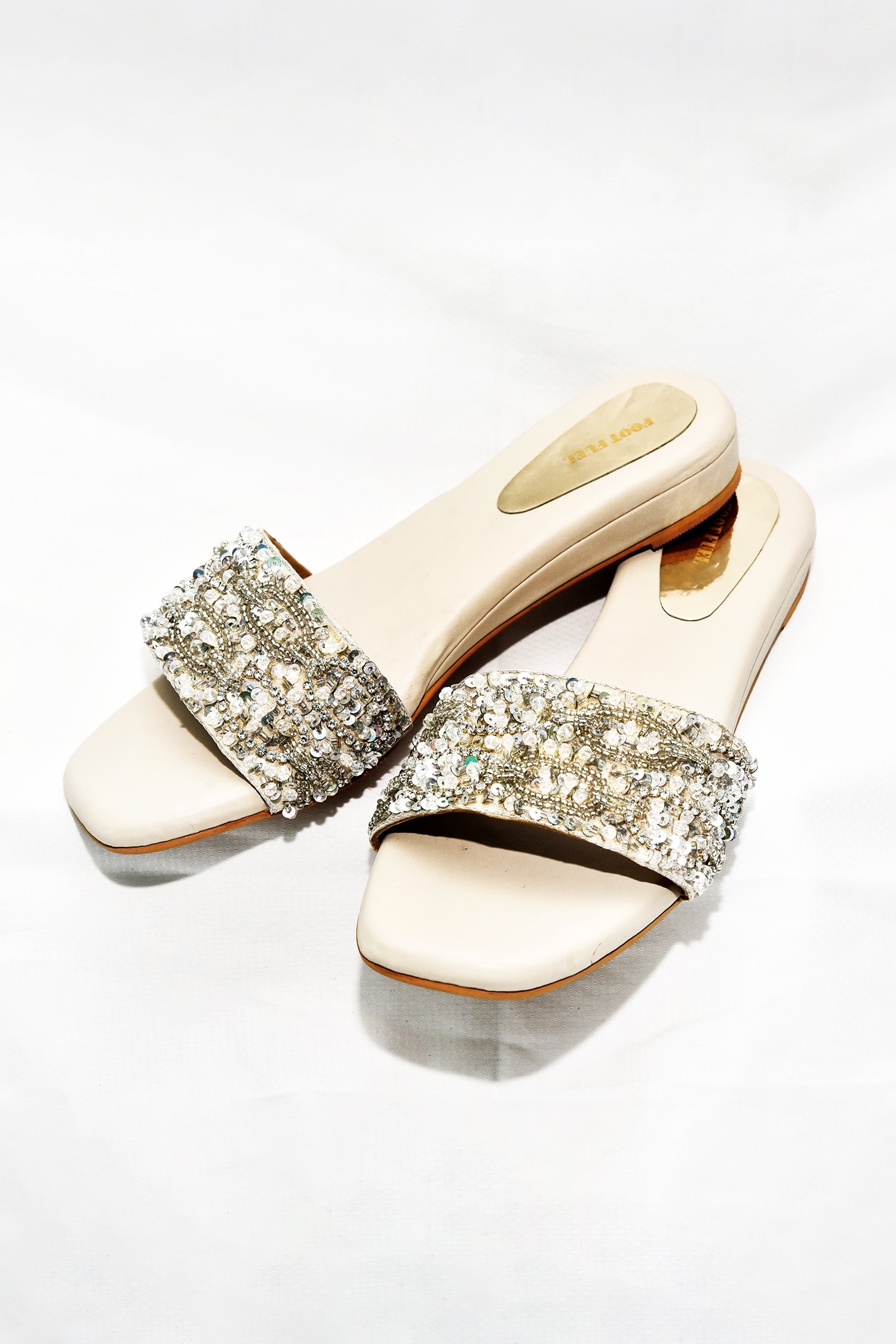 Buy Foot Fuel Brown Suede Bby Sequin Embellished Wedges Online | Aza ...