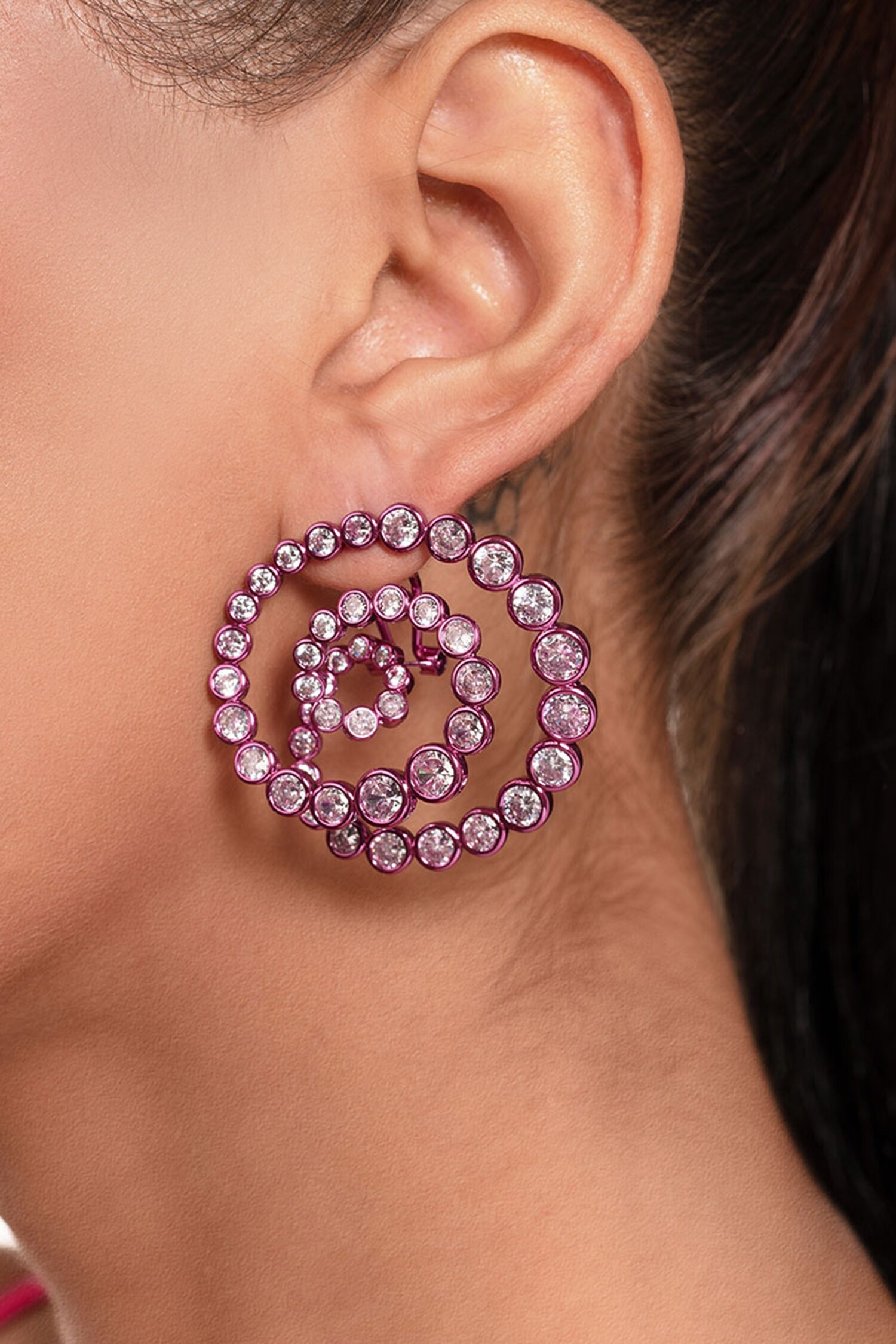 Buy Isharya Swirl Shaped Hoops Earrings Online | Aza Fashions