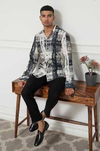 Buy Black Cotton Printed Distressed Patterns Hysteria Shirt For Men by ...