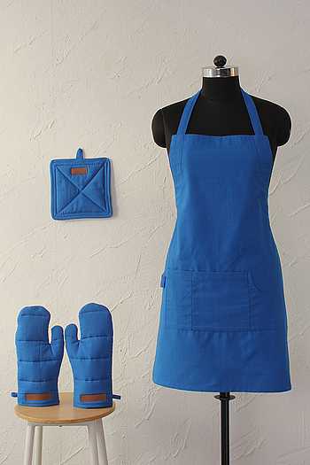 Buy Blue 100% Cotton Barbecue Kitchen Set by House This Online at Aza ...