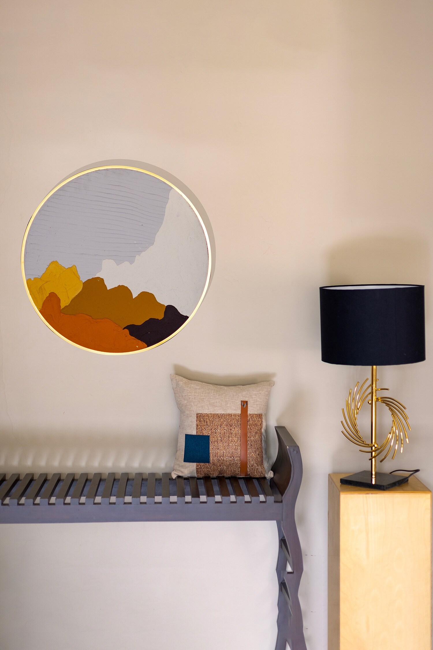 Buy H2H Abstract Desert Sphere Canvas Painting Online | Aza Fashions