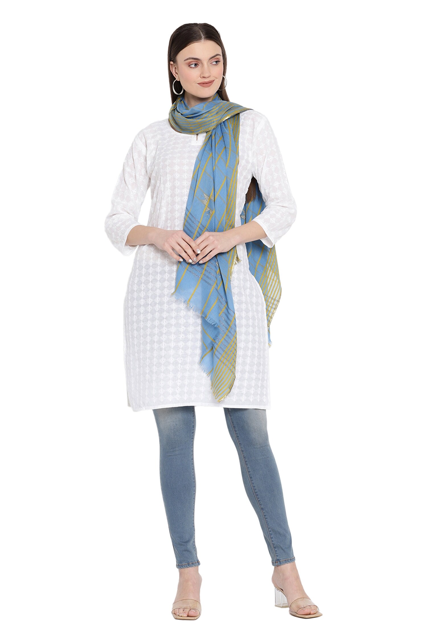 Buy Shingora Checkered Stole Online | Aza Fashions