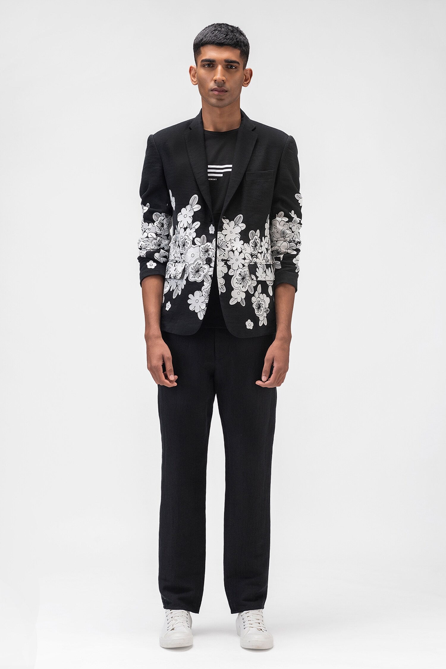 Buy Genes Lecoanet Hemant Black Straight Trouser Online | Aza Fashions