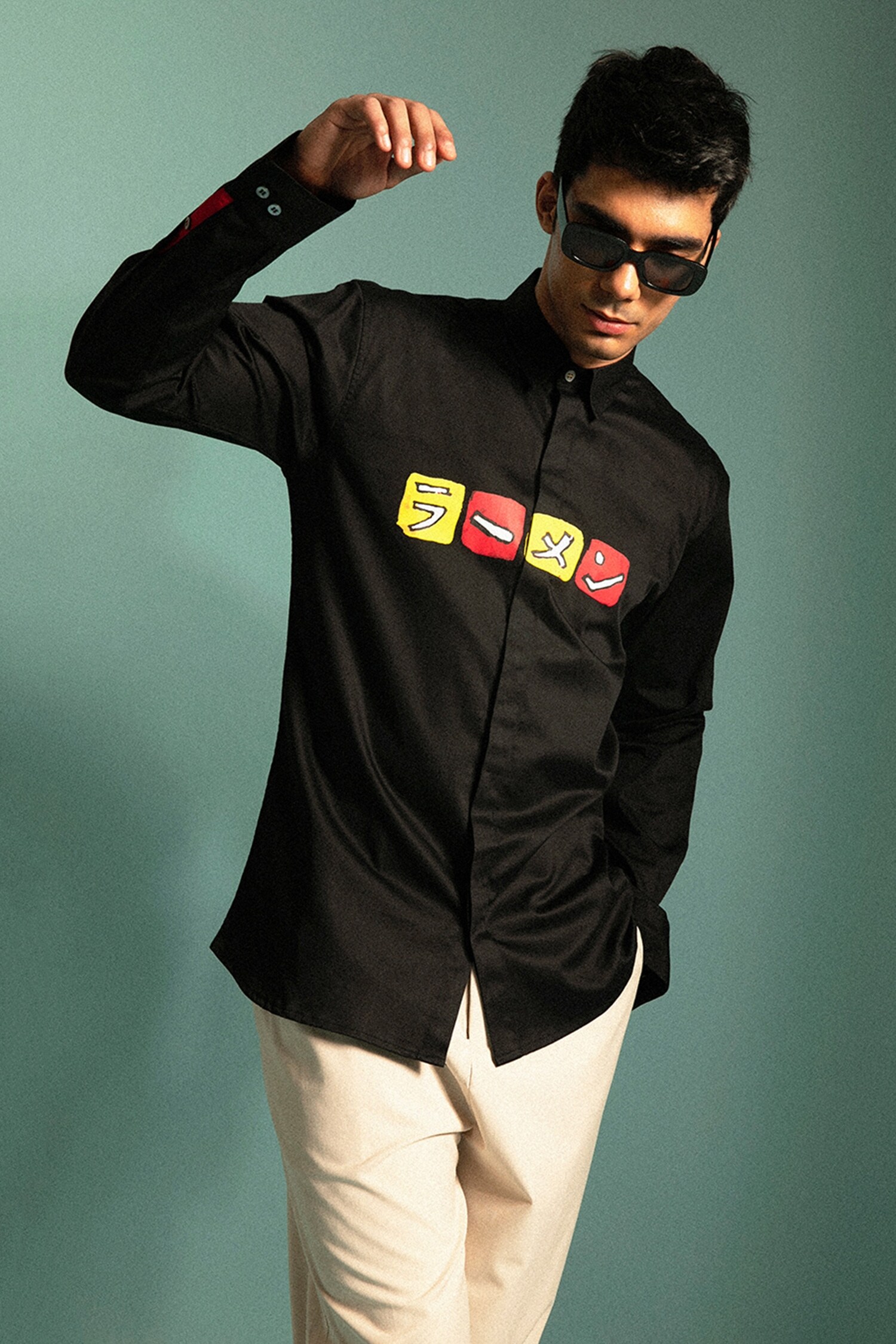 Buy Black Cotton Screen Bot Shirt For Men by Sahil Aneja Online at Aza ...