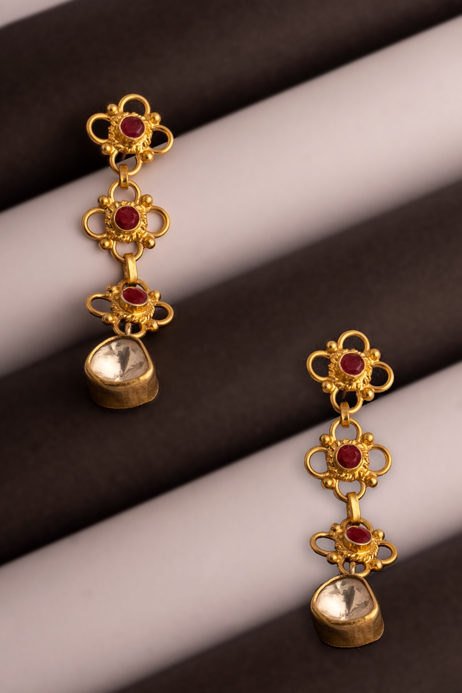 Buy Neeta Boochra Flower Shape Dangler Earrings Online | Aza Fashions