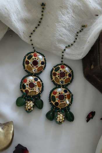 Buy Paisley Pop Bhavisha Navrattan Kundan Embellished Danglers And ...