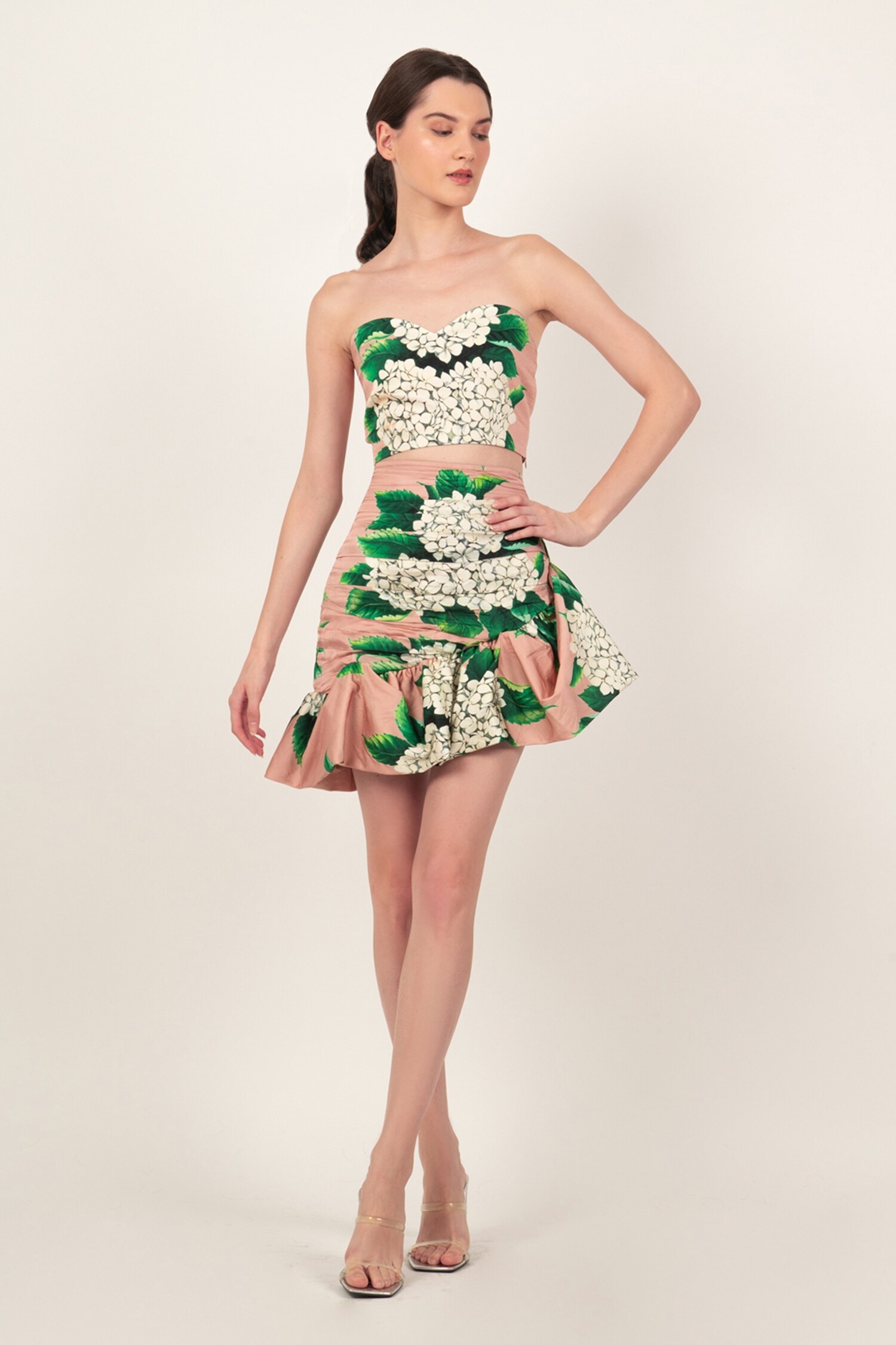 Buy sanam lalwani Pink Pure Silk Isabelle Floral Pattern Top And Skirt ...