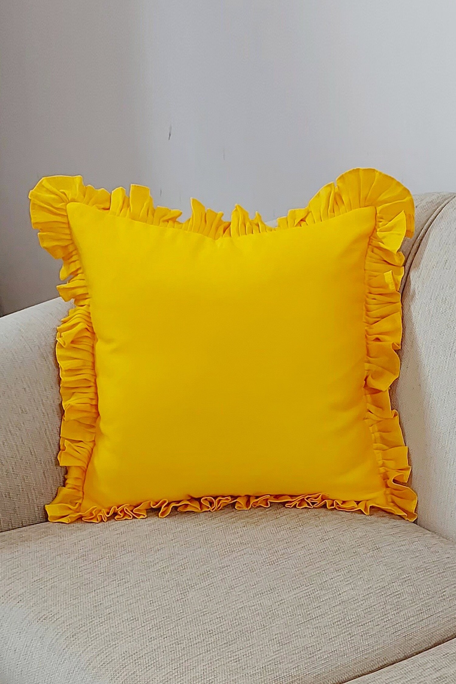 Buy Throwpillow Ruffle Border Cushion Cover Online | Aza Fashions