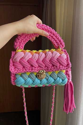 Buy Multi Color Rectangle Braided Texture Sling Bag by BIJIT Online at ...