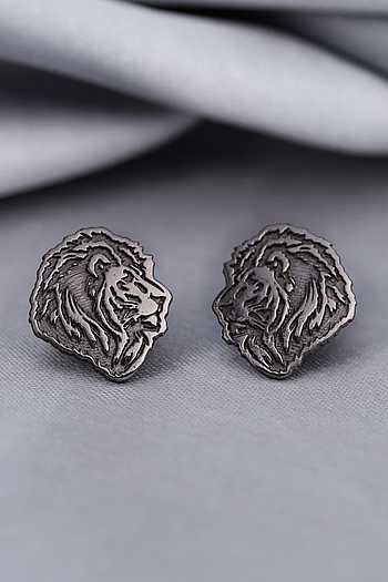 Buy Cosa Nostraa Black Lion Collar Carved Tips Online | Aza Fashions