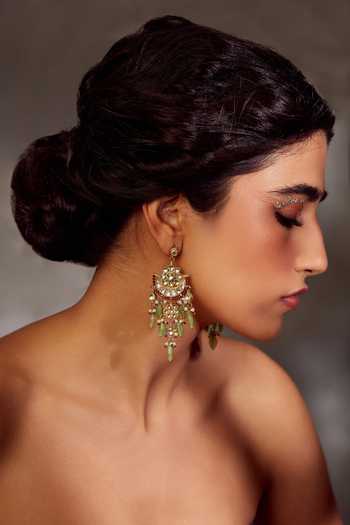 Buy Paisley Pop Zumayra Kundan Embellished Earrings Online | Aza Fashions