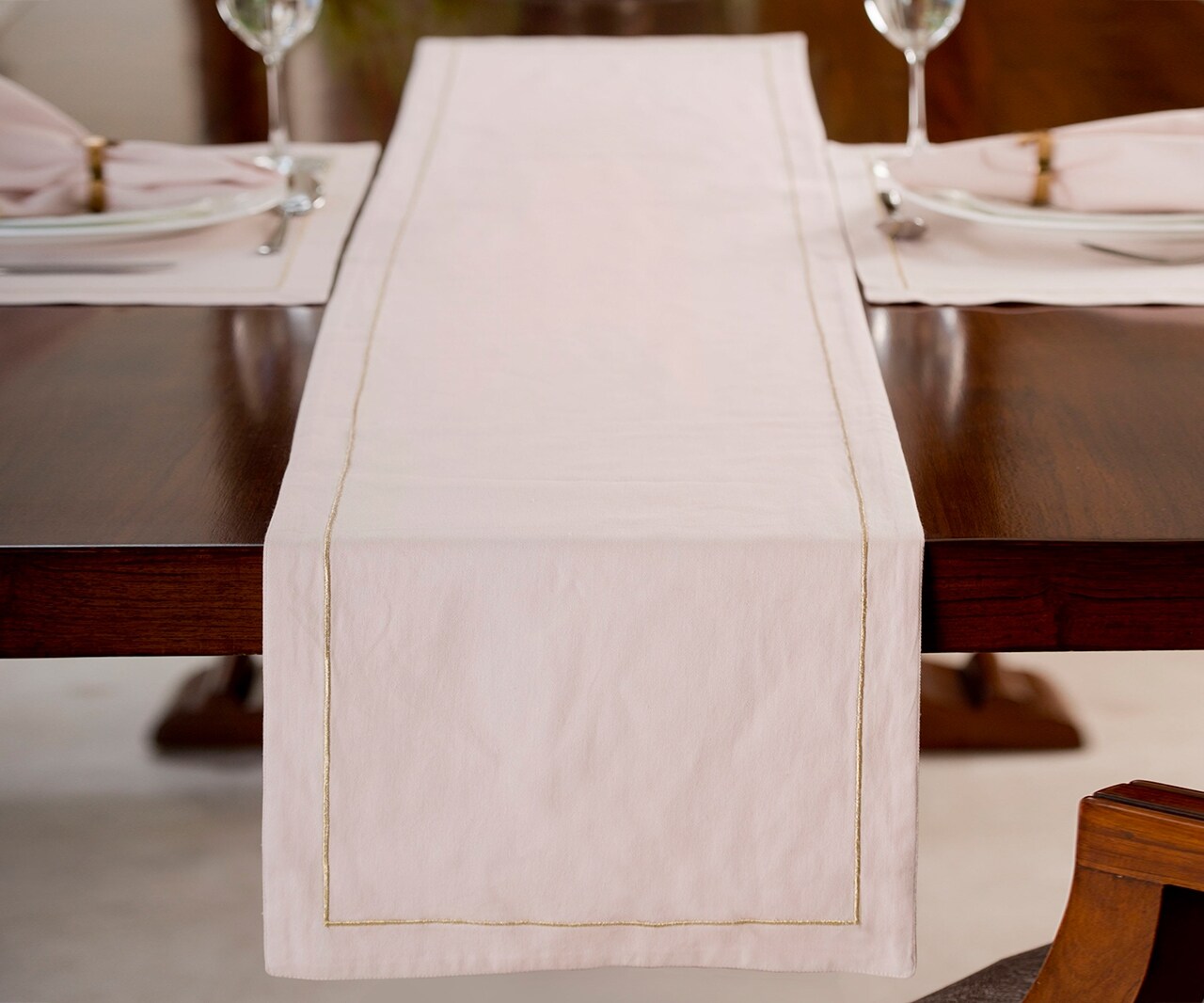 Buy Elm & Oak Serena Border Embroidered Runner Online | Aza Fashions