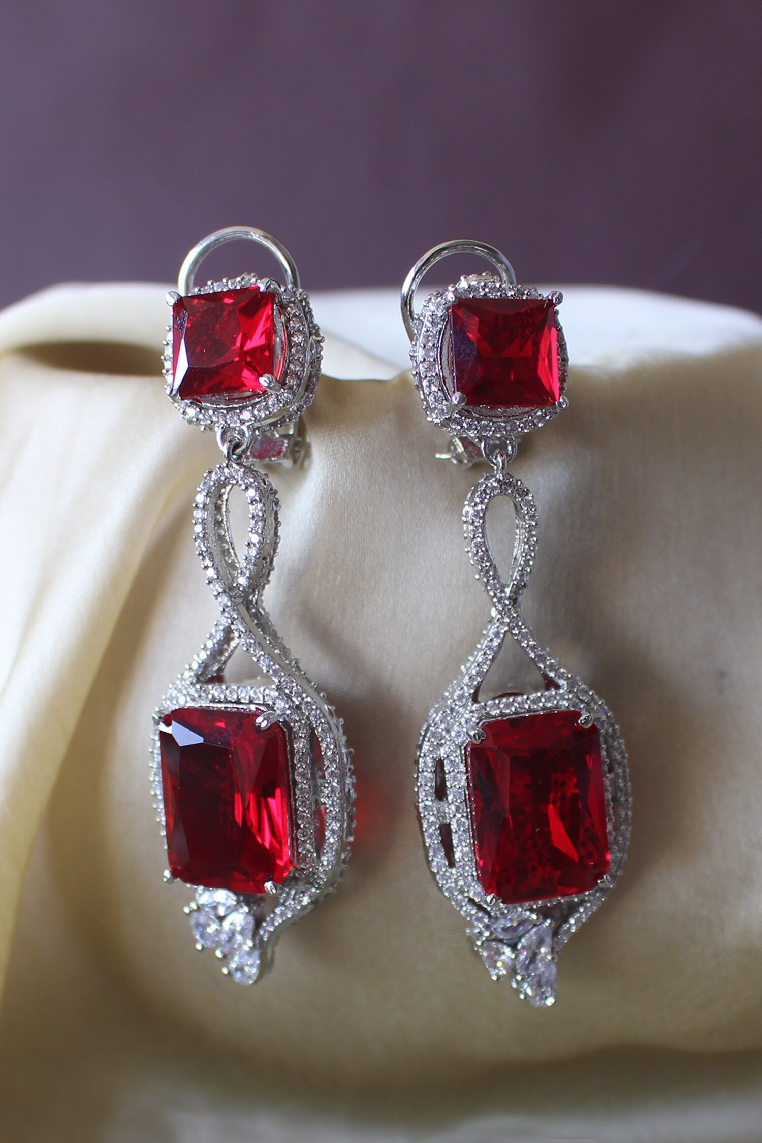 Buy Nayaab by Sonia Rouge Diamant Stone Embellished Danglers Online ...