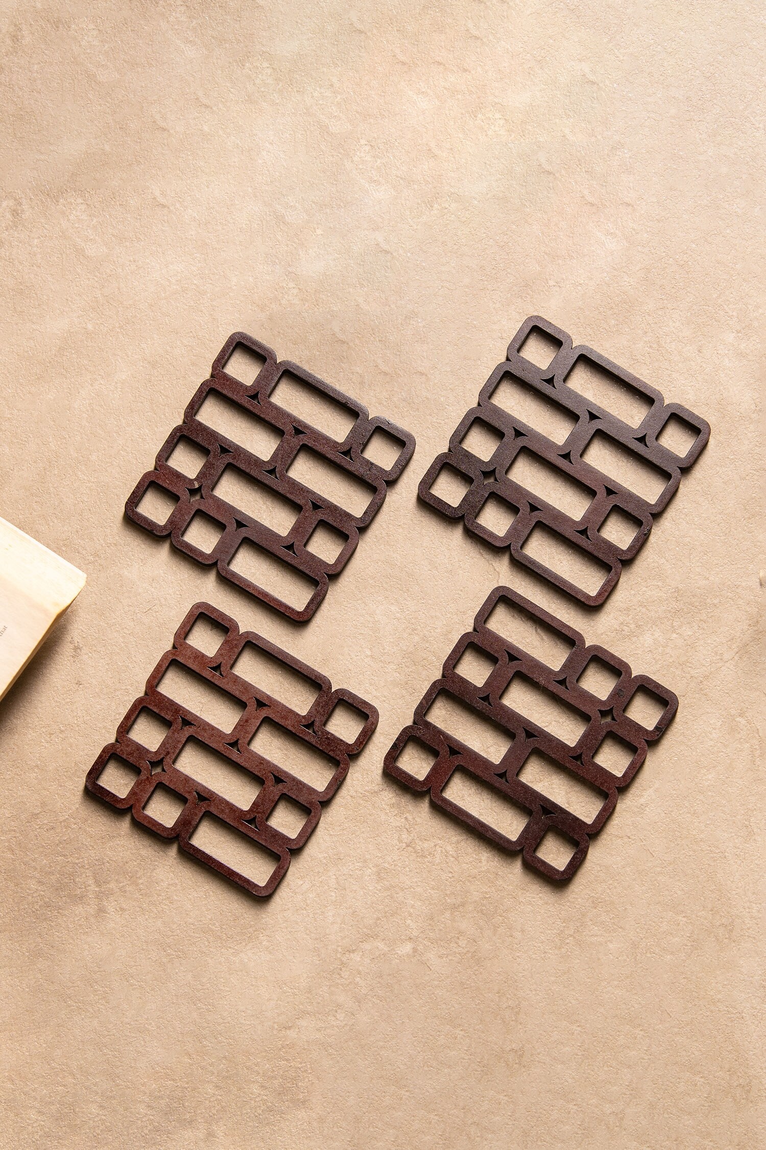 Buy S.G. Home Wooden Maze Coasters - Set Of 8 Online | Aza Fashions