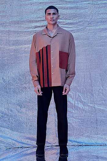 Buy Line out line Black Cotton Side Paneled Straight-fit Pant Online ...